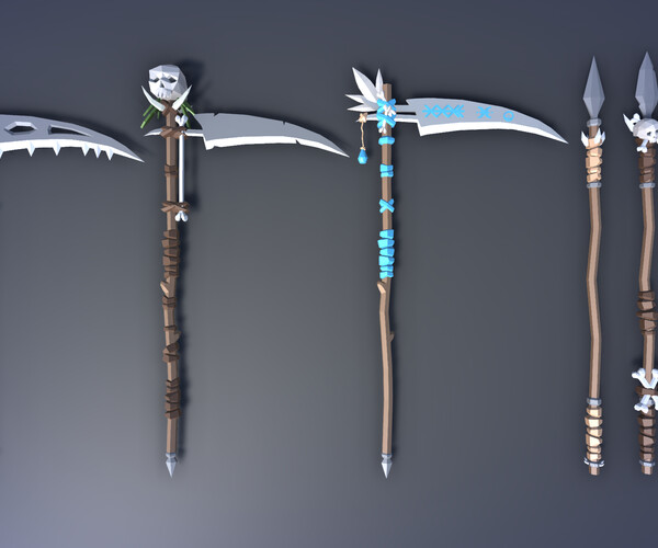 ArtStation - 900 Low Poly Fantasy RPG Weapons - Ultimate 3D Pack | Game ...
