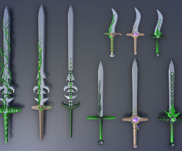 ArtStation - 900 Low Poly Fantasy RPG Weapons - Ultimate 3D Pack | Game ...