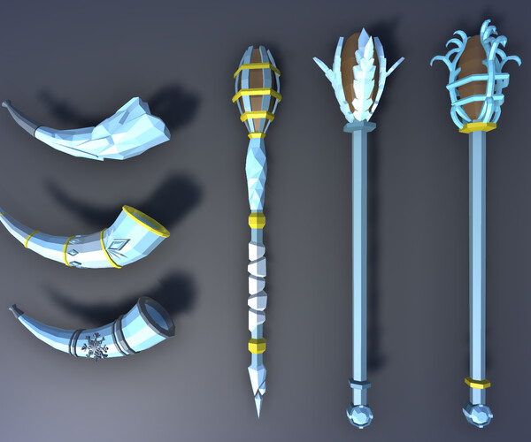 ArtStation - 900 Low Poly Fantasy RPG Weapons - Ultimate 3D Pack | Game ...