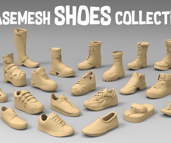 ArtStation - 25 basemesh shoes collection 2 | Resources