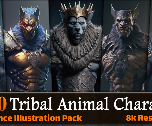 ArtStation - 110 Tribal Animal Character Reference Pack | 8K | v.1 ...