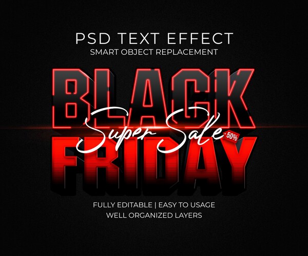 ArtStation - 3D Black Friday. PSD fully editable text effect. Layer ...