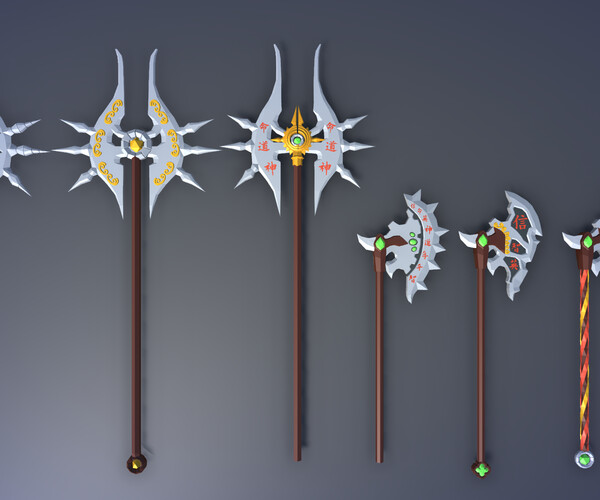 ArtStation - 900 Low Poly Fantasy RPG Weapons - Ultimate 3D Pack | Game ...