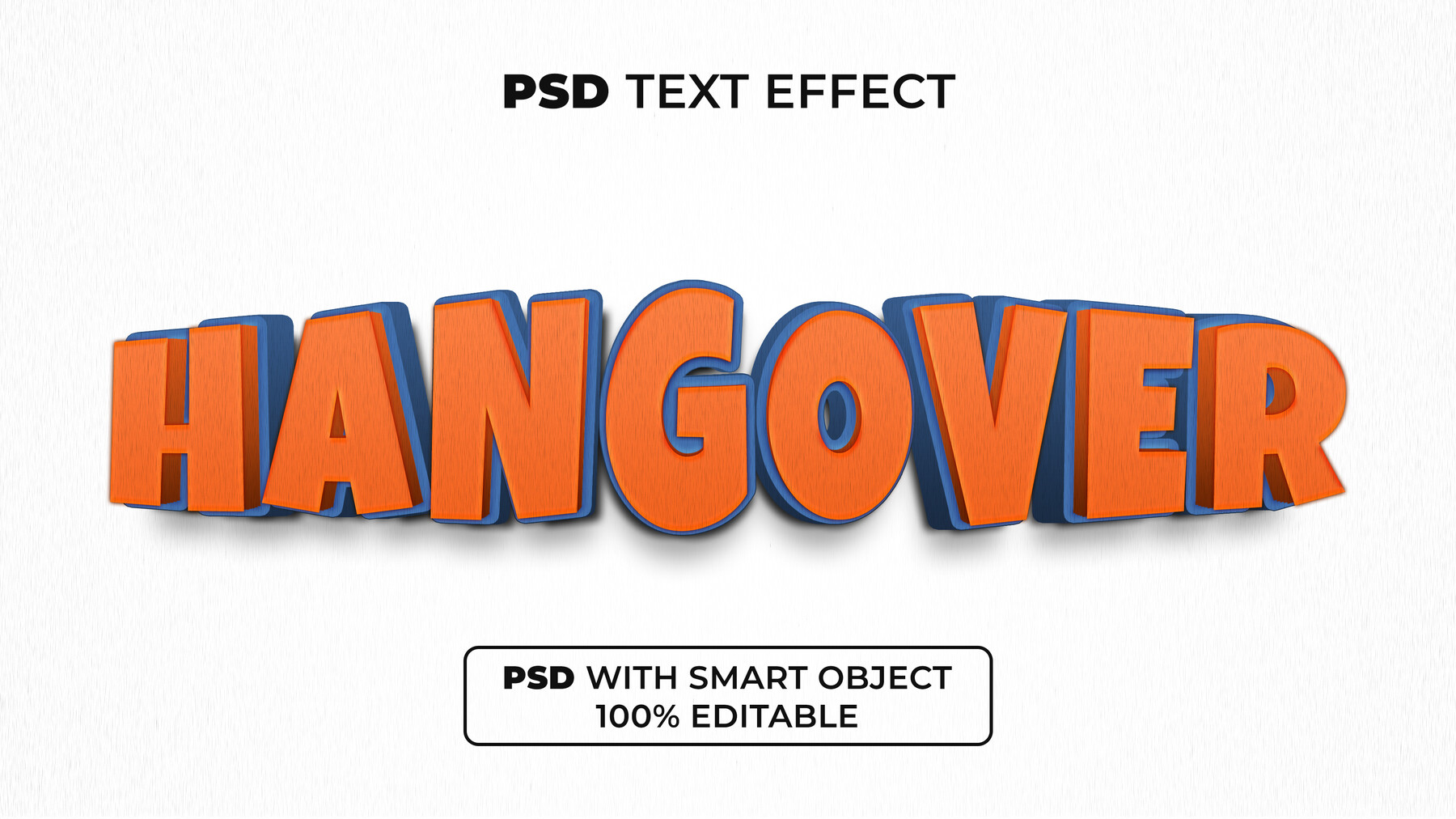 ArtStation - 3D Hangover PSD fully editable text effect. Layer style PSD mockup template. | Artworks