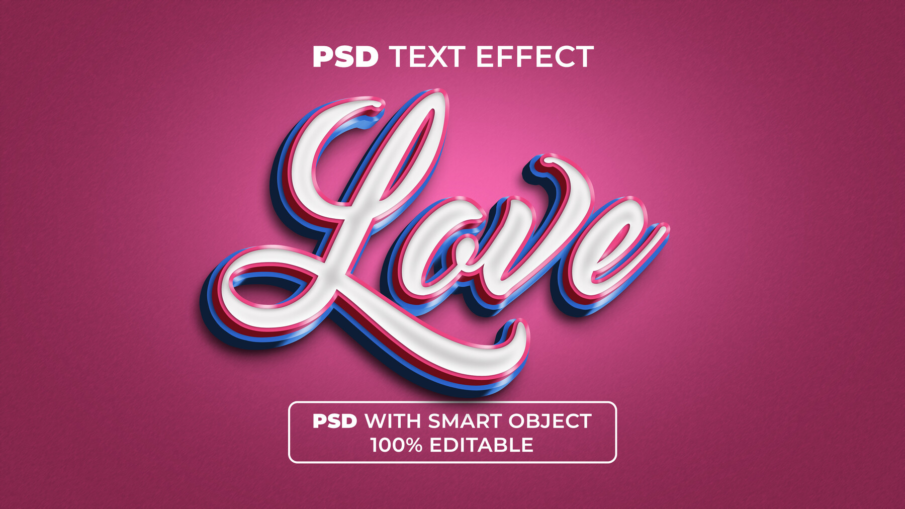 ArtStation - 3D Love PSD fully editable text effect. Layer style PSD ...