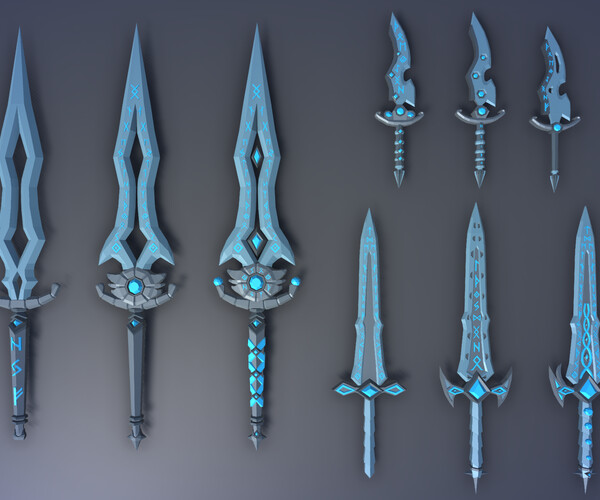 ArtStation - 900 Low Poly Fantasy RPG Weapons - Ultimate 3D Pack | Game ...