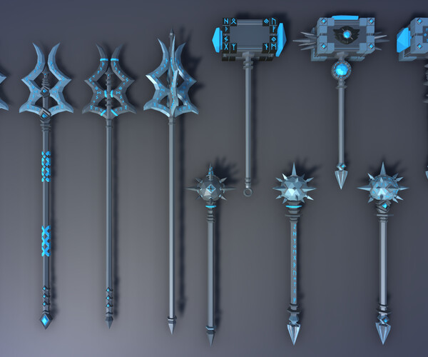 ArtStation - 900 Low Poly Fantasy RPG Weapons - Ultimate 3D Pack | Game ...