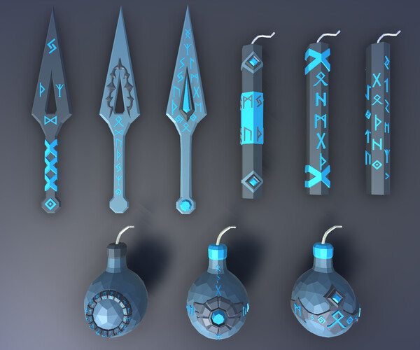 ArtStation - 900 Low Poly Fantasy RPG Weapons - Ultimate 3D Pack | Game ...