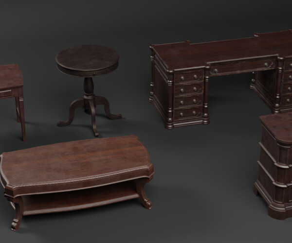 ArtStation - PBR Game Ready Desks and Table | Game Assets