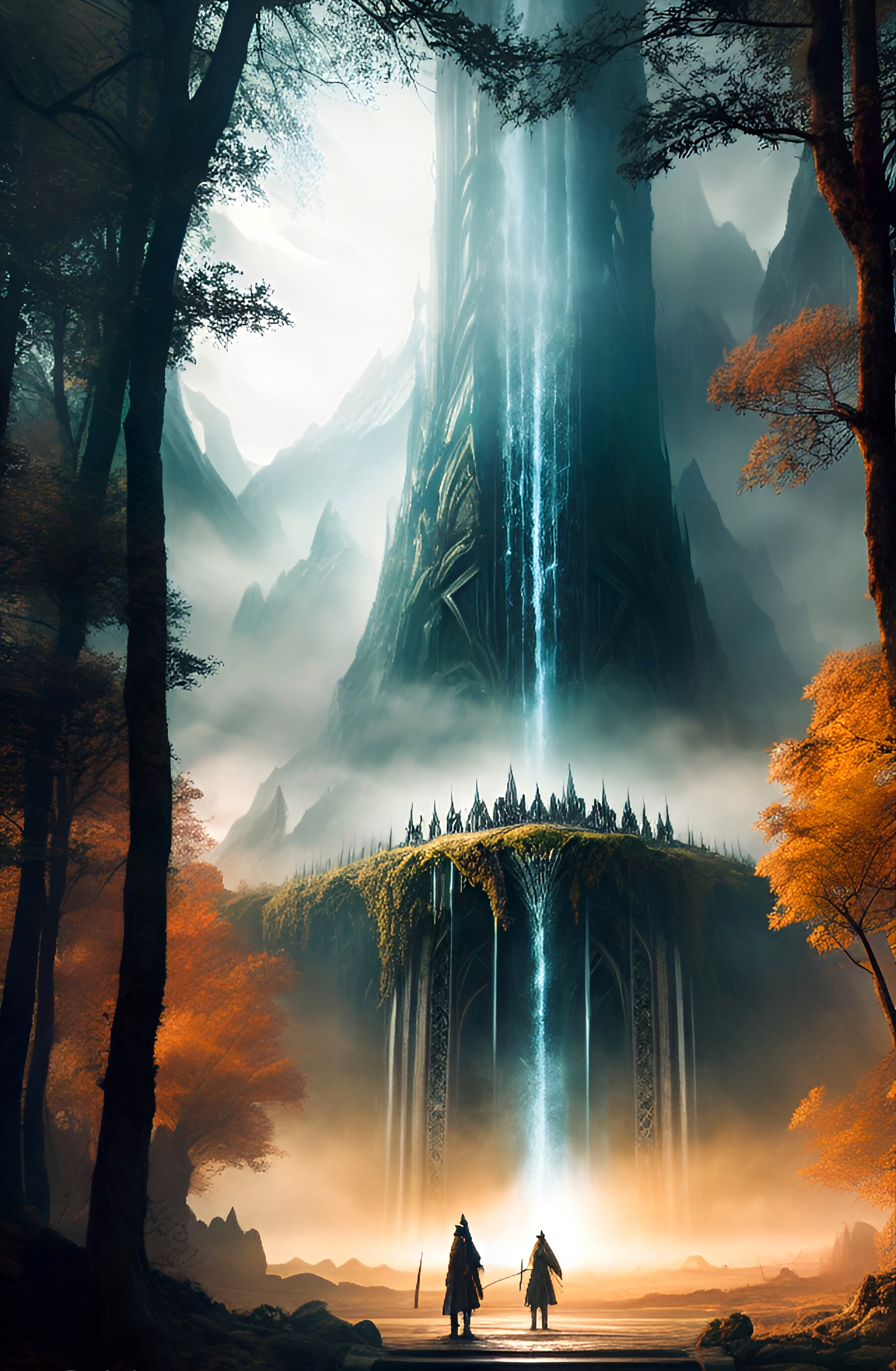 ArtStation - The Enchanted Waterfall Keep | Artworks