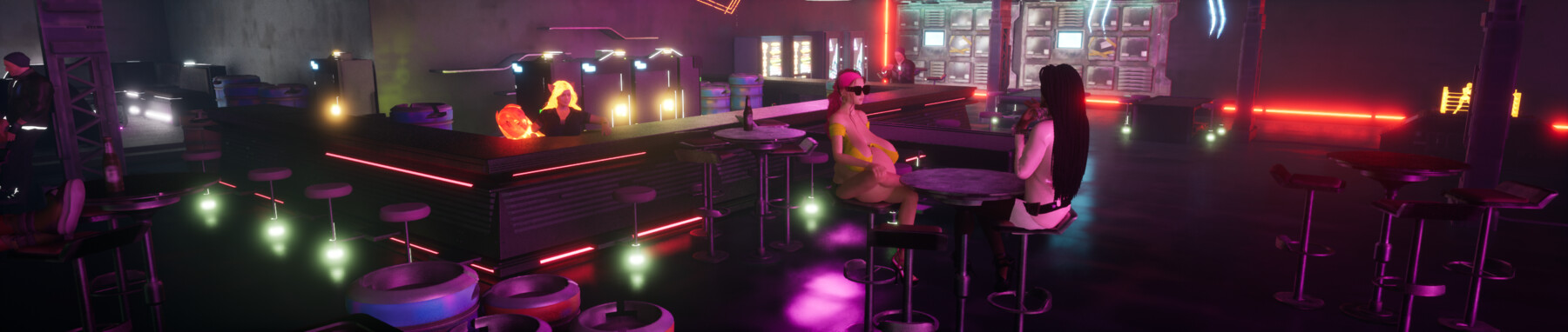 ArtStation - Night Out With My Expecting Wife Nene At A Bar In Nightlark City | Artworks