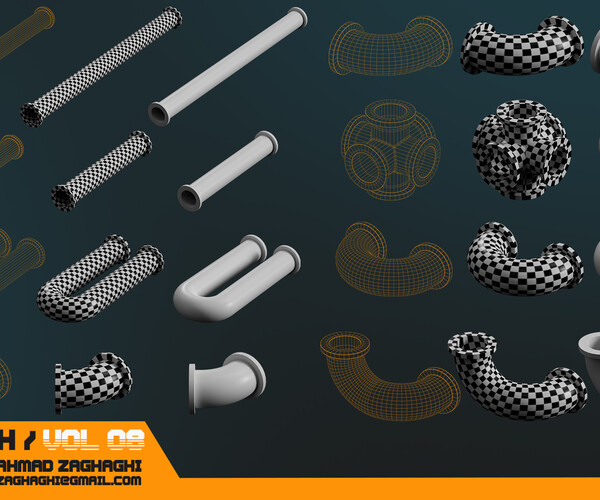 ArtStation - 80 Modular Pipes - KITBASH - VOL 08 | Resources