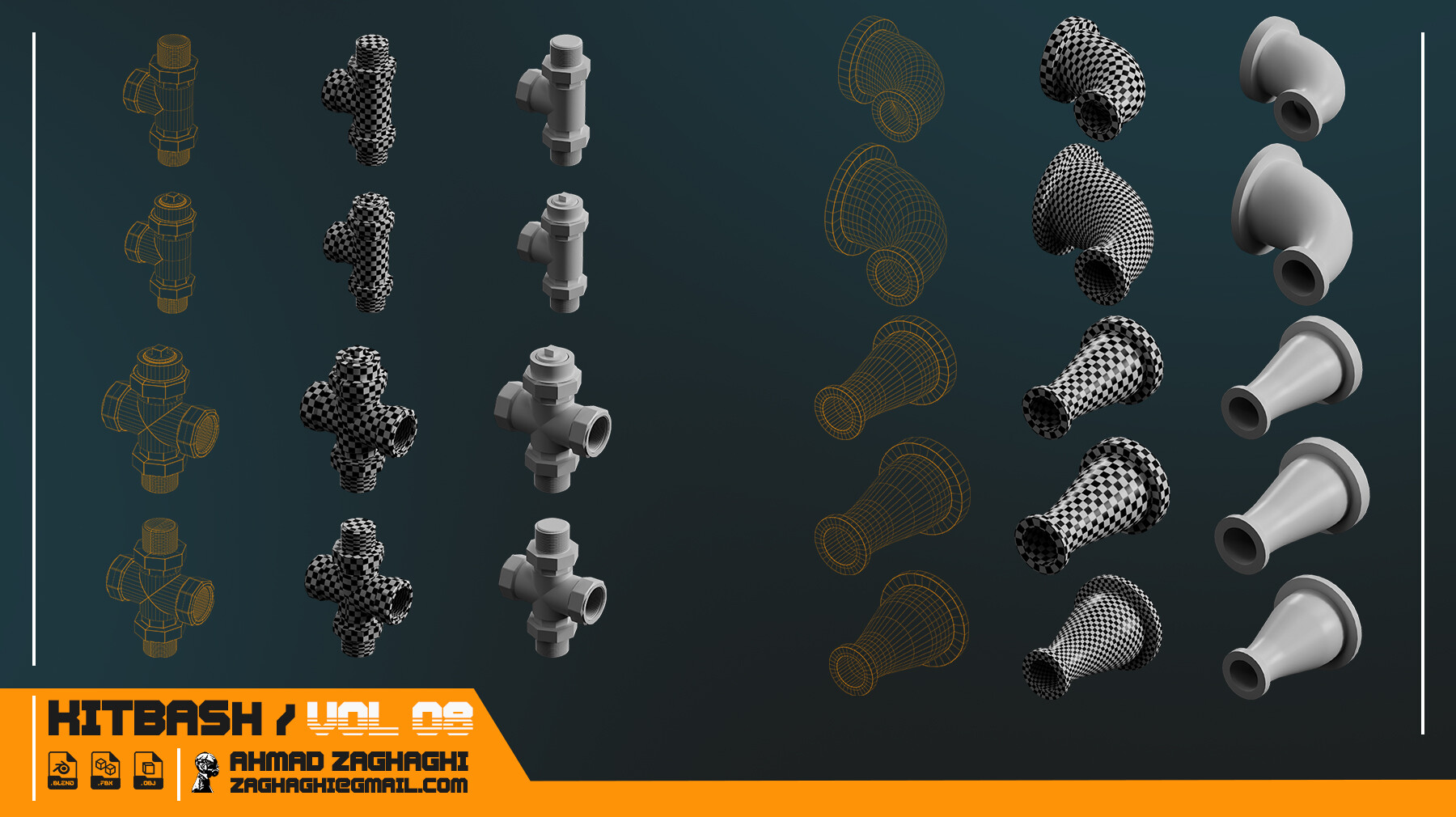 ArtStation - 80 Modular Pipes - KITBASH - VOL 08 | Resources