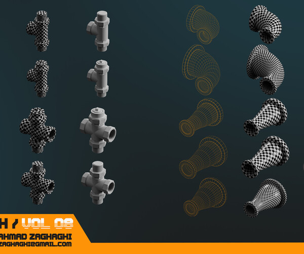 ArtStation - 80 Modular Pipes - KITBASH - VOL 08 | Resources