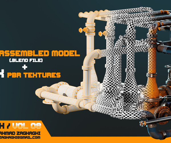 ArtStation - 80 Modular Pipes - KITBASH - VOL 08 | Resources