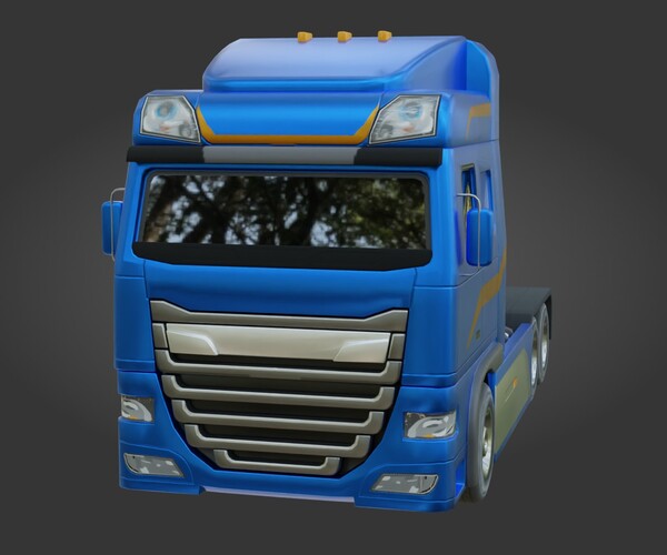 ArtStation - DAF Truck - Low Poly - Game Ready - PBR | Game Assets