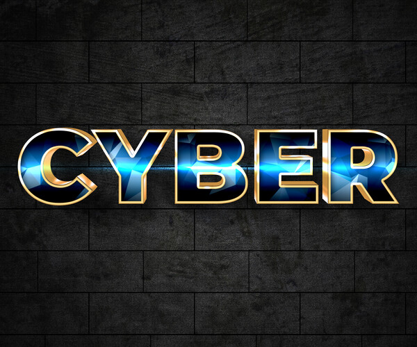 ArtStation - 3D Cyber. PSD fully editable text effect. Layer style PSD ...