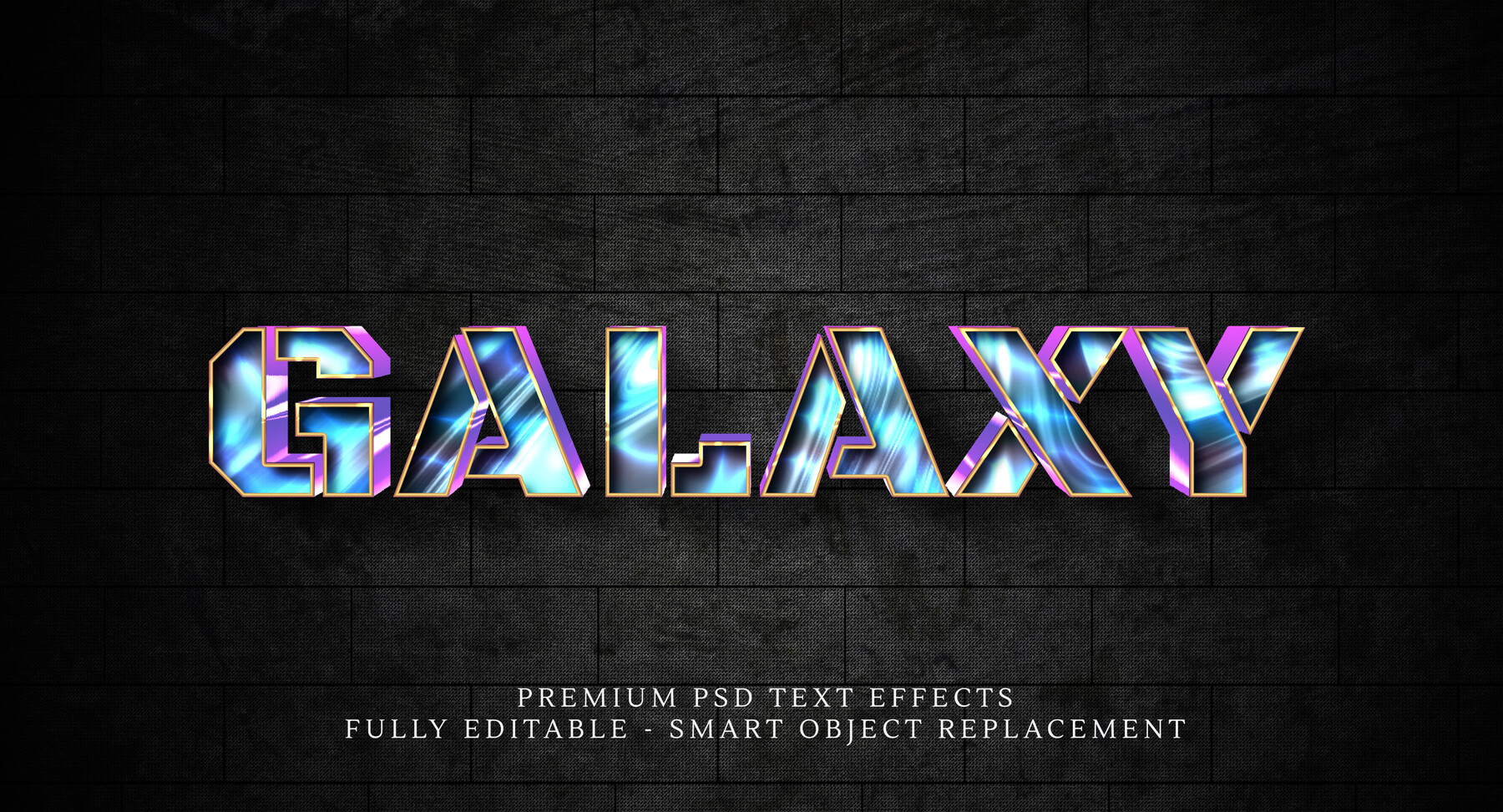 ArtStation - 3D Galaxy. PSD fully editable text effect. Layer style PSD ...