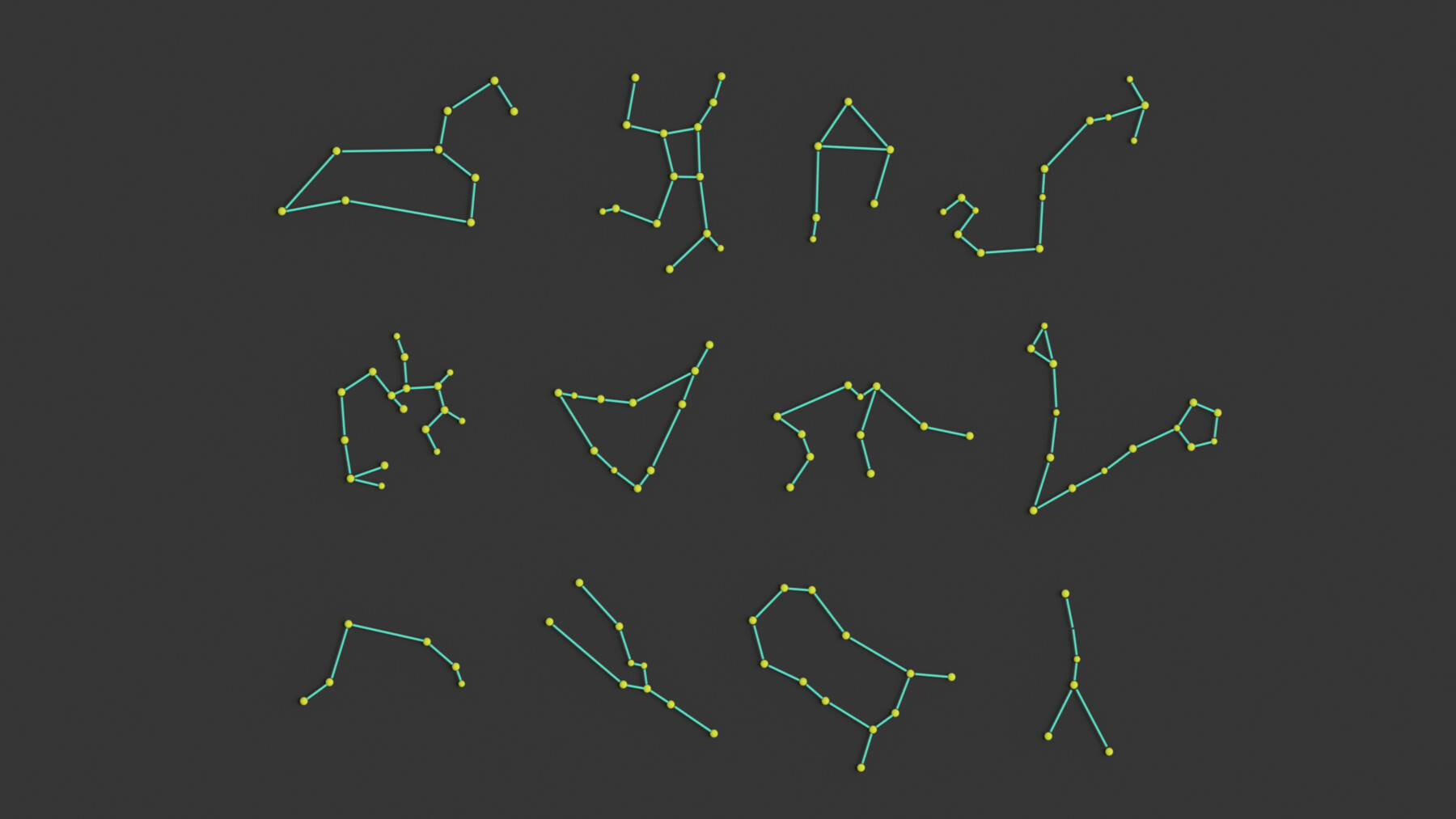 ArtStation - 12 Horoscope Zodiac Constellation Pack 3D model | Resources