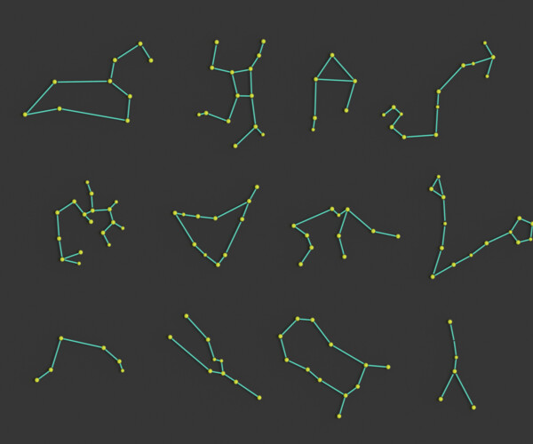 ArtStation - 12 Horoscope Zodiac Constellation Pack 3D model | Resources