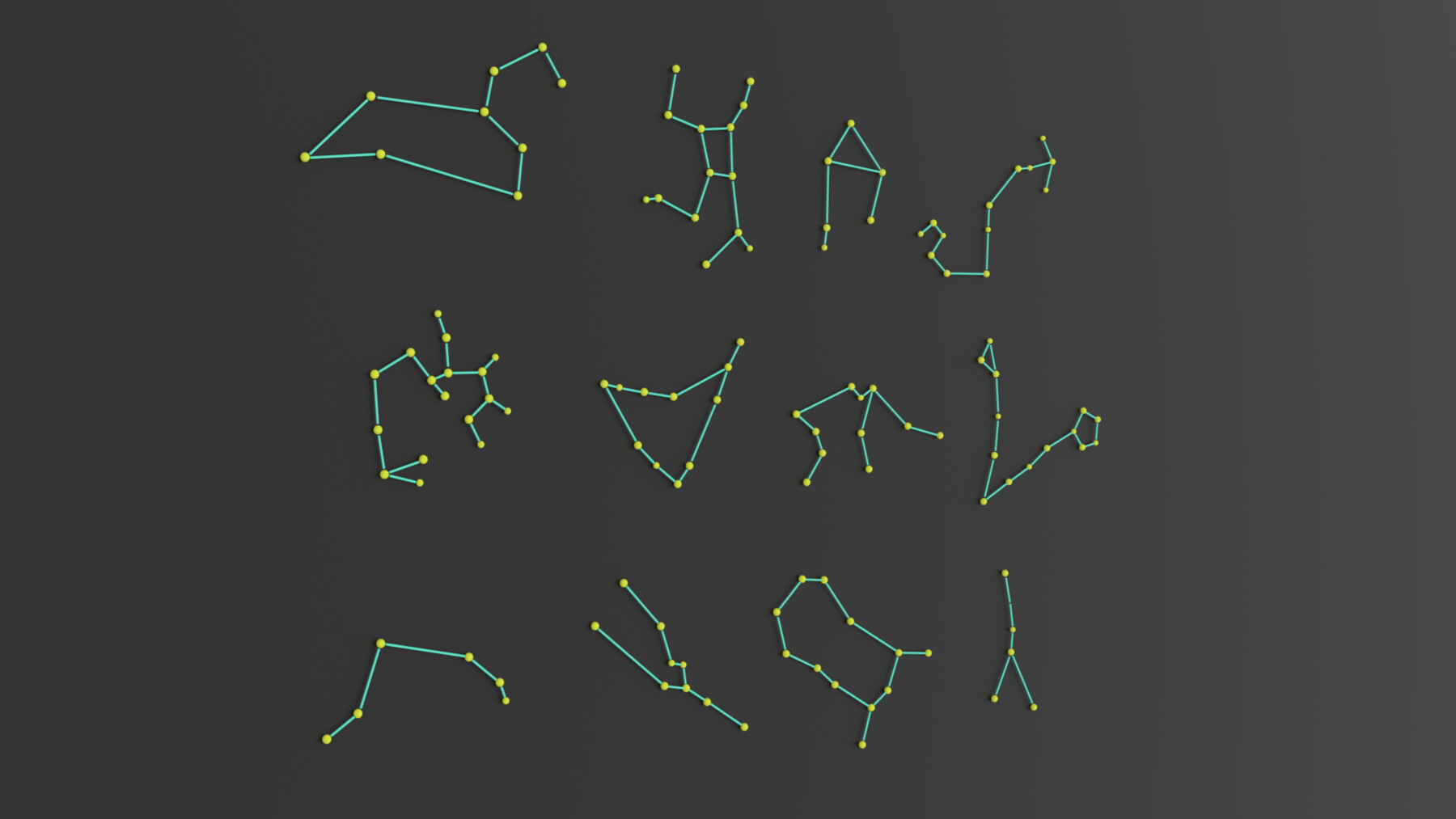 ArtStation - 12 Horoscope Zodiac Constellation Pack 3D model | Resources