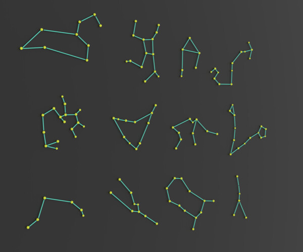 ArtStation - 12 Horoscope Zodiac Constellation Pack 3D model | Resources