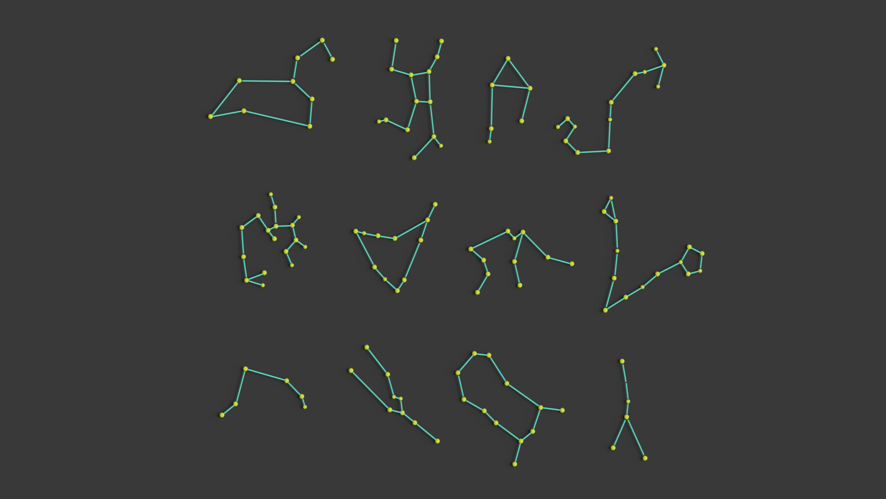 ArtStation - 12 Horoscope Zodiac Constellation Pack 3D model | Resources
