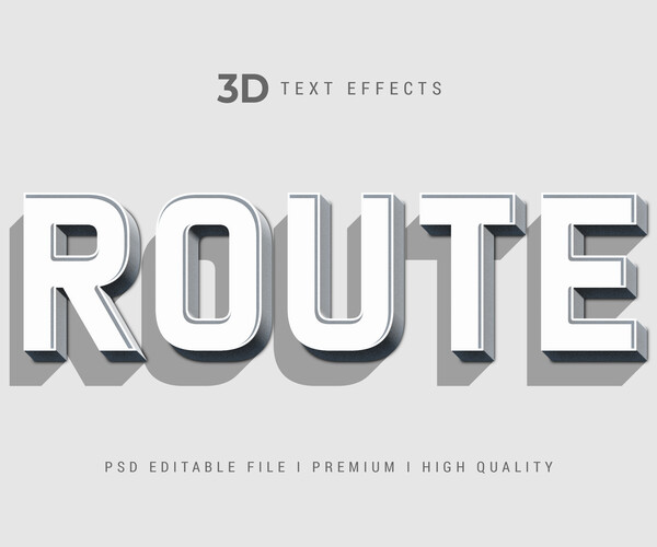 ArtStation - 3D Route. PSD fully editable text effect. Layer style PSD ...