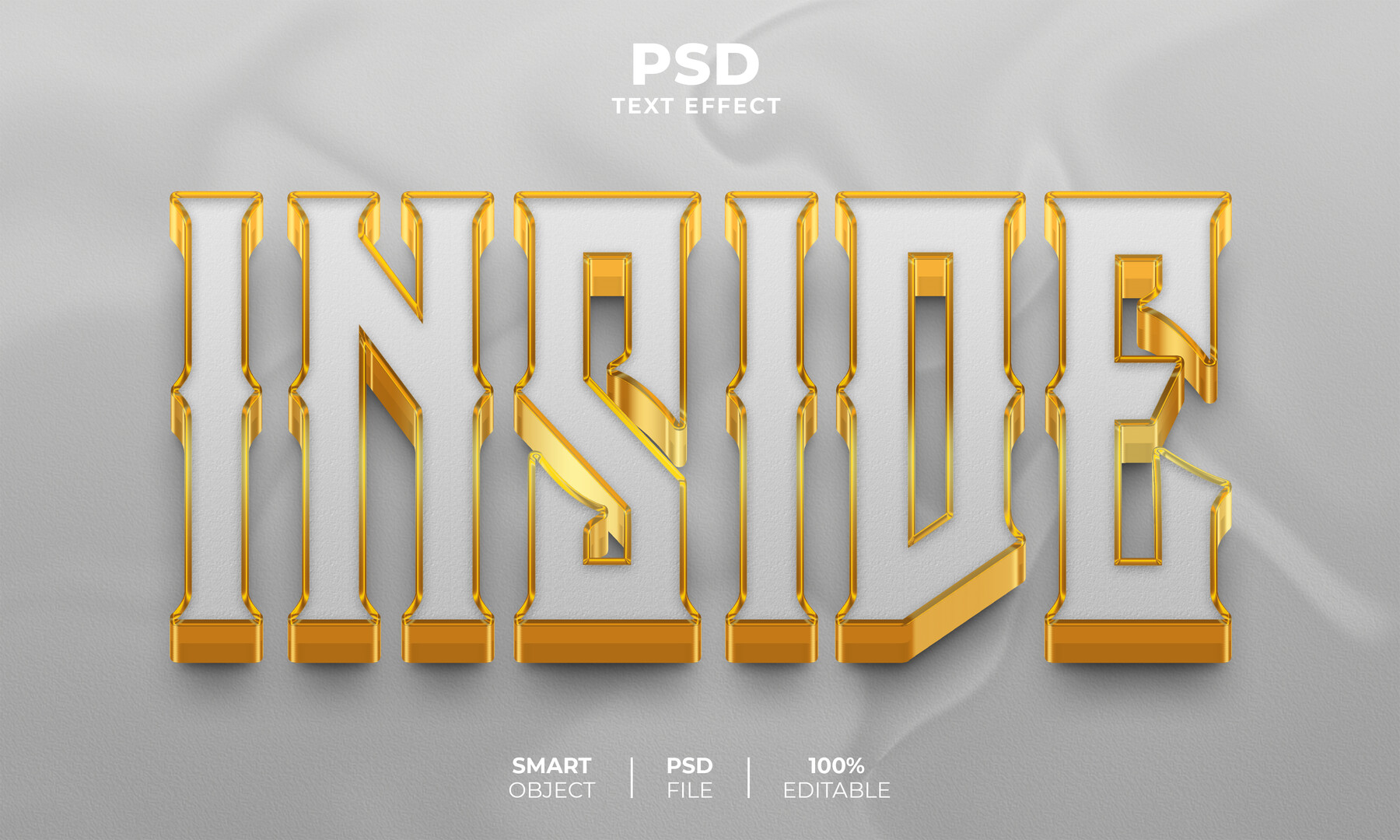 ArtStation - 3D Inside PSD fully editable text effect. Layer style PSD ...