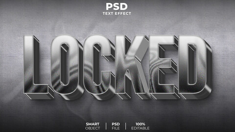 ArtStation - 3D Locked PSD fully editable text effect. Layer style PSD ...