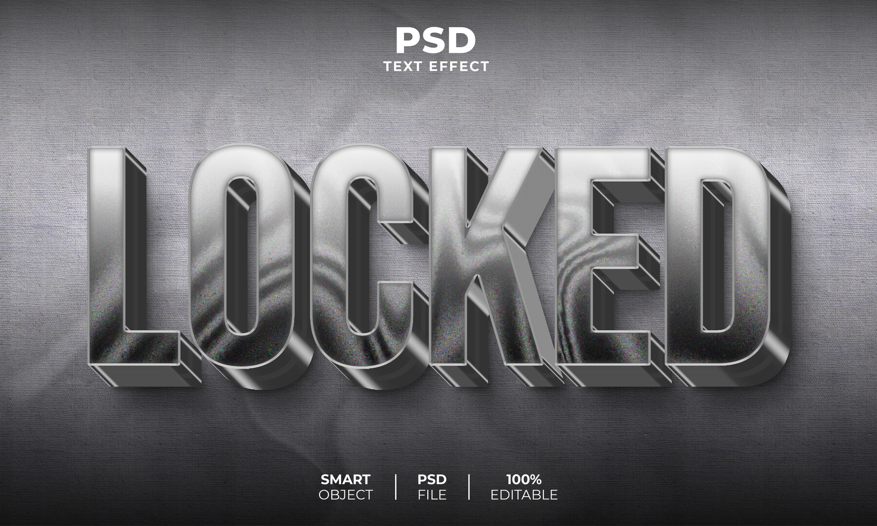 ArtStation - 3D Locked PSD fully editable text effect. Layer style PSD ...