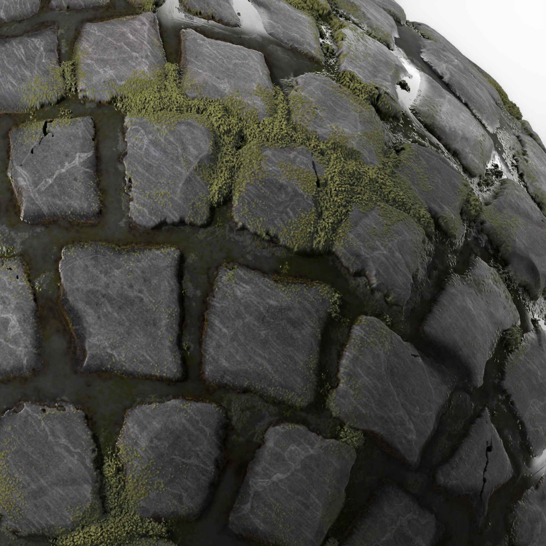 ArtStation - Pavement Materials 19- Stylized Pavement by Moss and Snow ...
