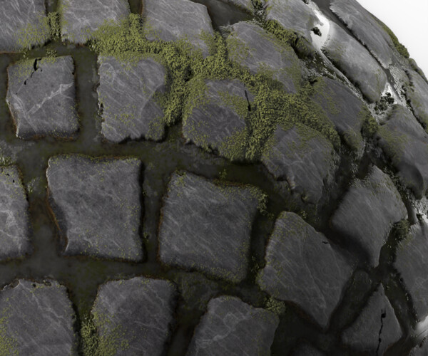 ArtStation - Pavement Materials 19- Stylized Pavement by Moss and Snow ...