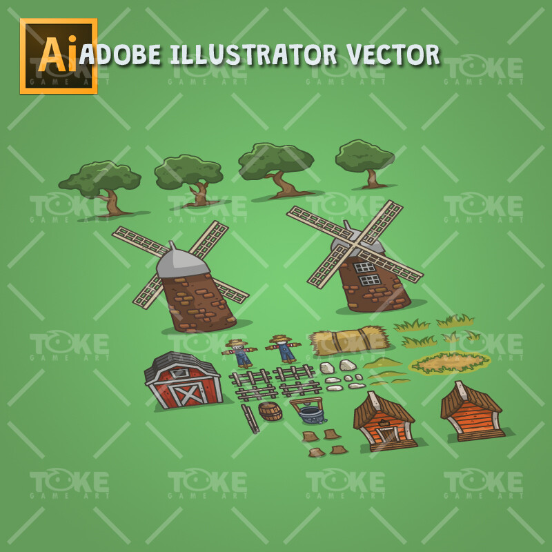 ArtStation - Old Abandoned Farm Top-Down Game Tileset | Game Assets