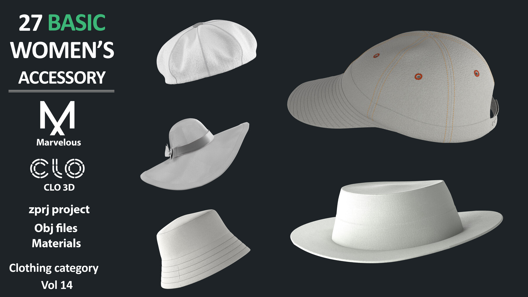 ArtStation - 27 BASIC WOMEN'S ACCESSORIES PACK: Realistic and High ...