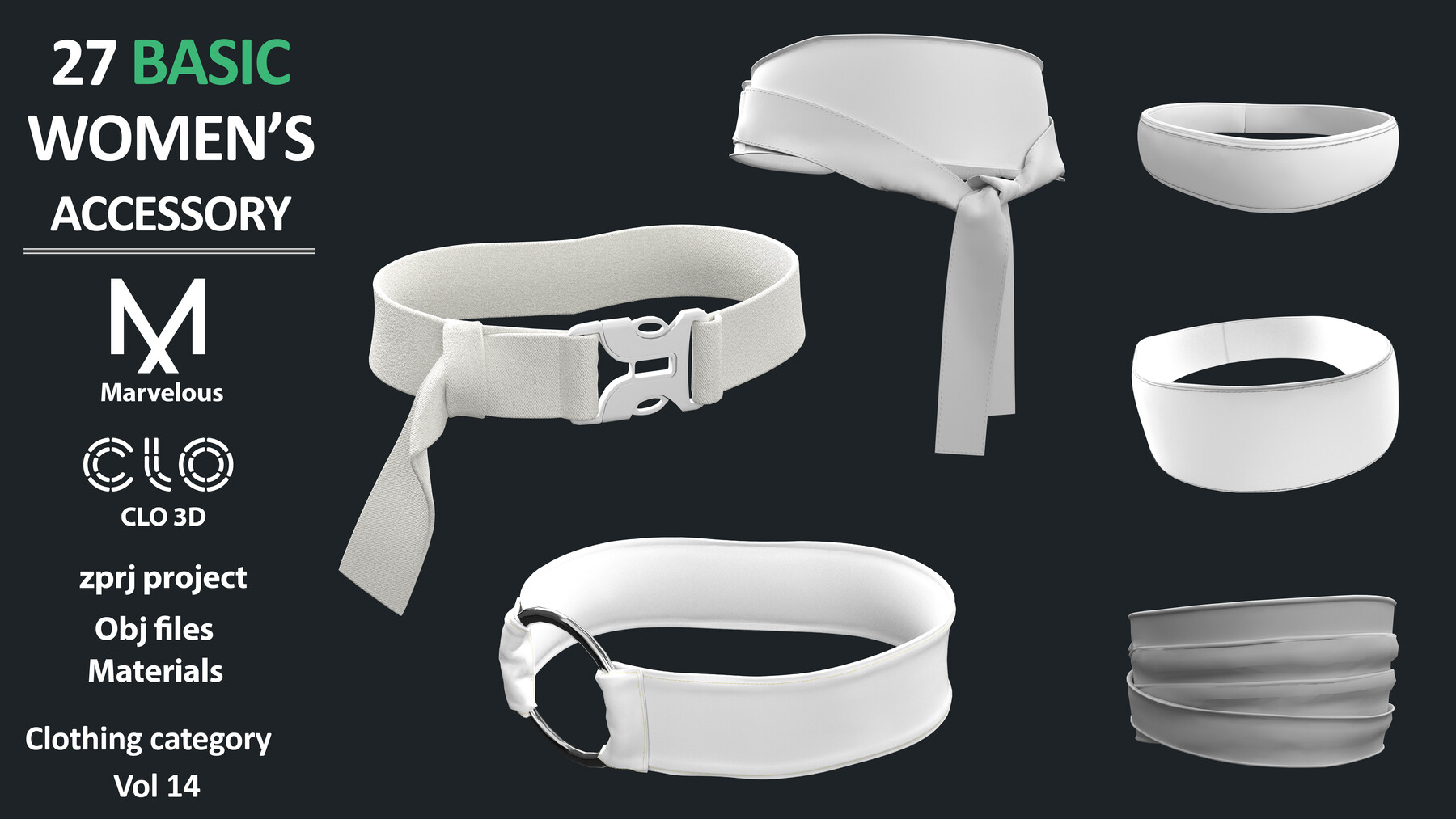 ArtStation - 27 BASIC WOMEN'S ACCESSORIES PACK: Realistic and High ...