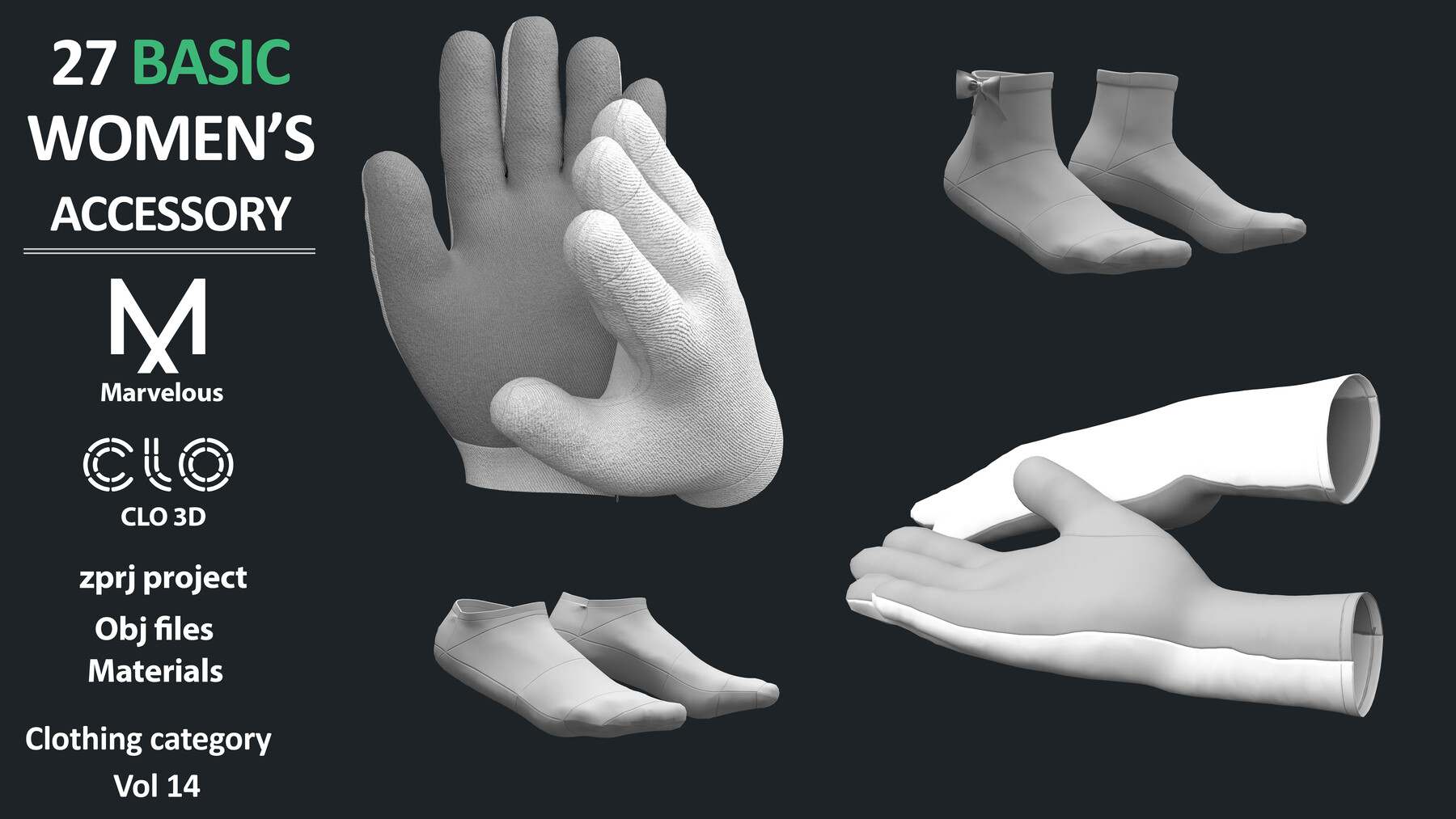 ArtStation - 27 BASIC WOMEN'S ACCESSORIES PACK: Realistic and High ...