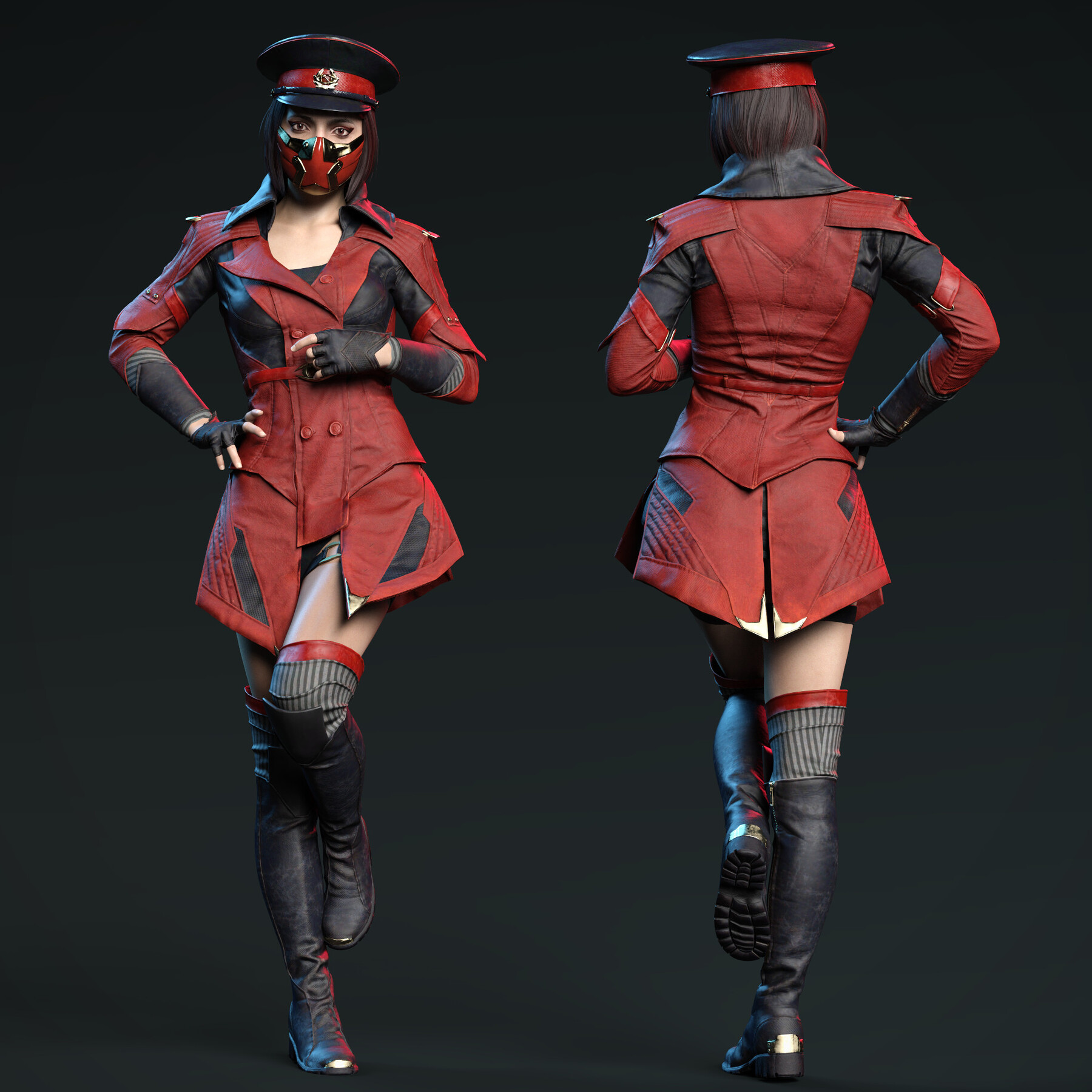 ArtStation - MORTAL KOMBAT 11 Skarlet - KoldWar Outfit | Resources