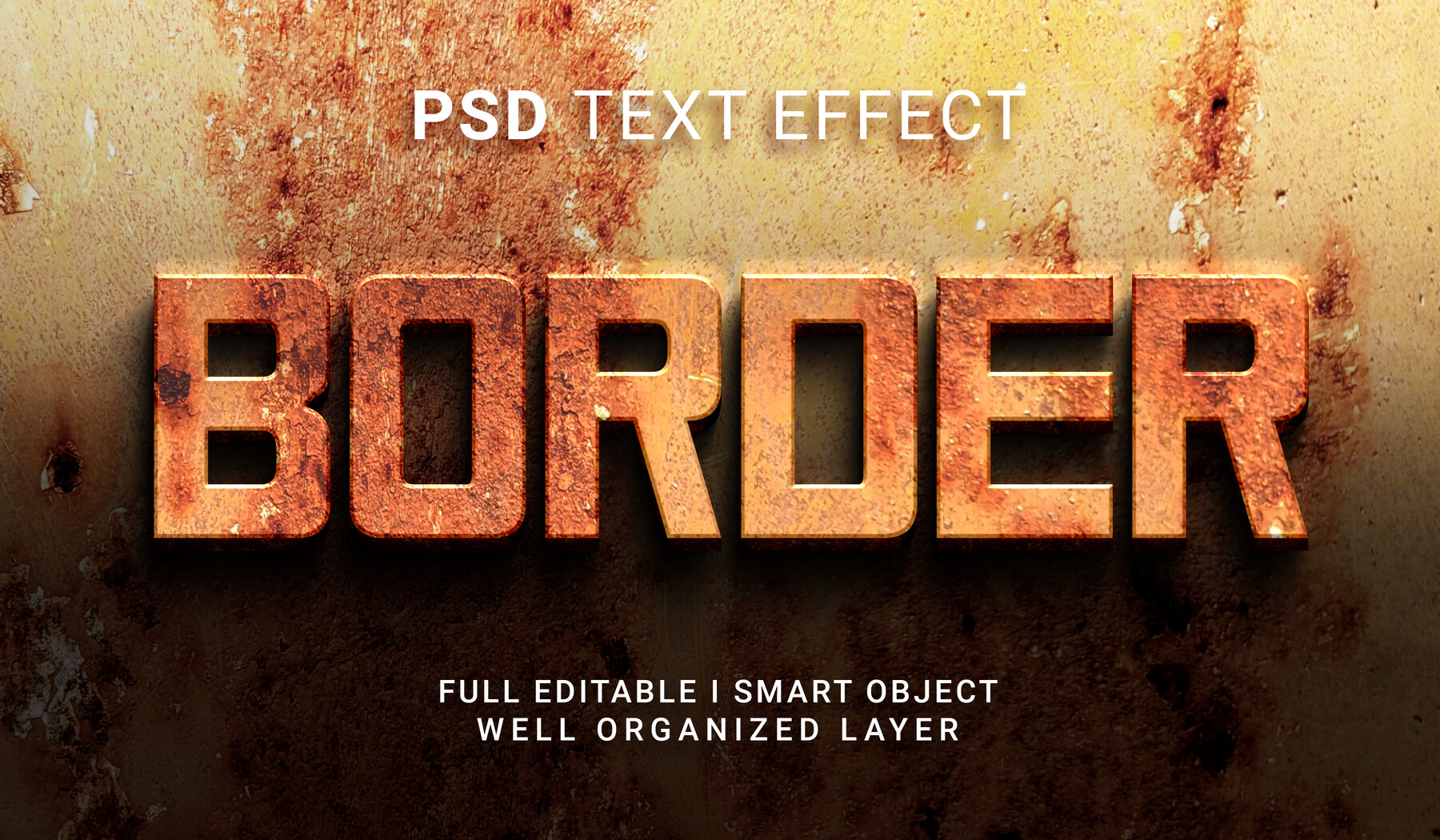 ArtStation - 3D Border PSD fully editable text effect. Layer style PSD ...