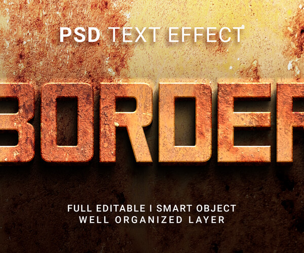 ArtStation - 3D Border PSD fully editable text effect. Layer style PSD ...