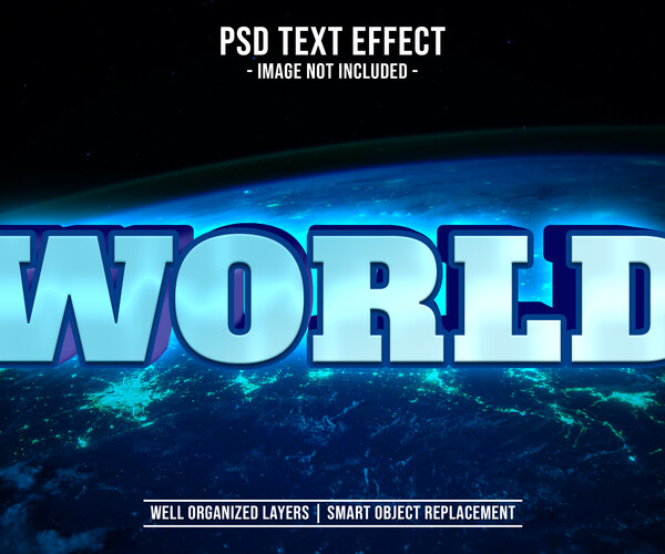 ArtStation - 3D World. PSD fully editable text effect. Layer style PSD ...