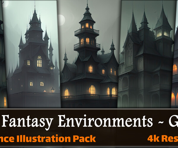ArtStation - 300 Fantasy Environments - Gothic Reference Pack | 4K | v ...