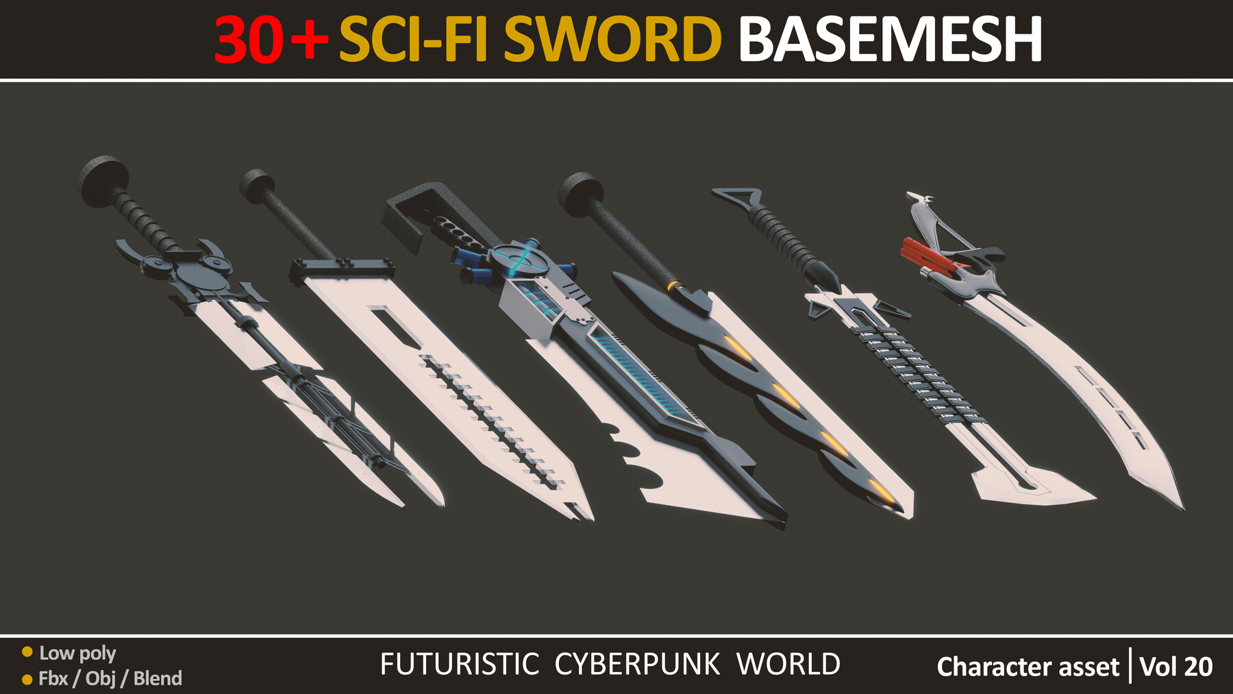 ArtStation - 30+ SCI FI ATTACK (SCI FI CYBERPUNK SWORD BASEMESHES) VOL ...