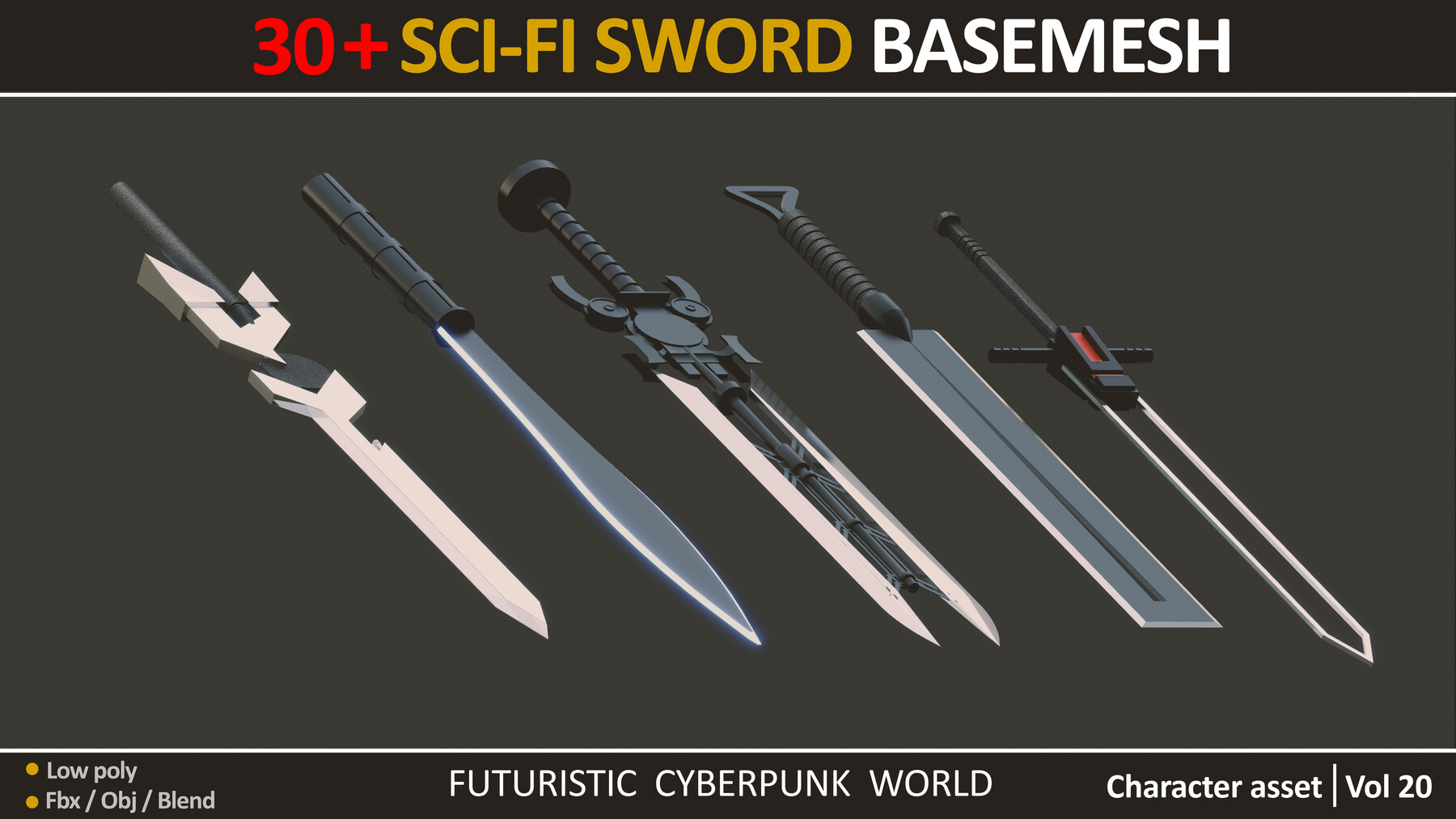 ArtStation - 30+ SCI FI ATTACK (SCI FI CYBERPUNK SWORD BASEMESHES) VOL ...