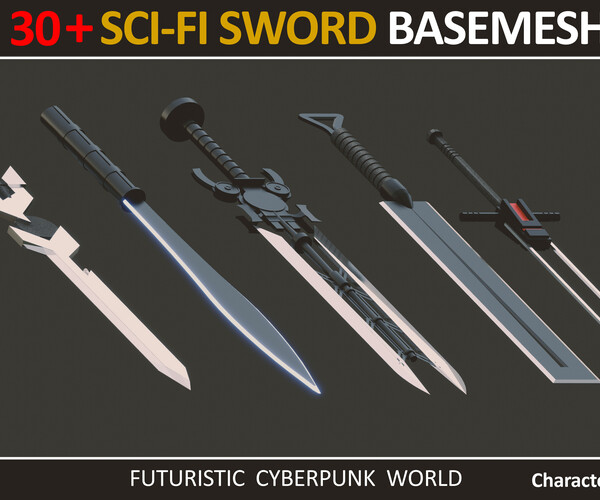 ArtStation - 30+ SCI FI ATTACK (SCI FI CYBERPUNK SWORD BASEMESHES) VOL ...