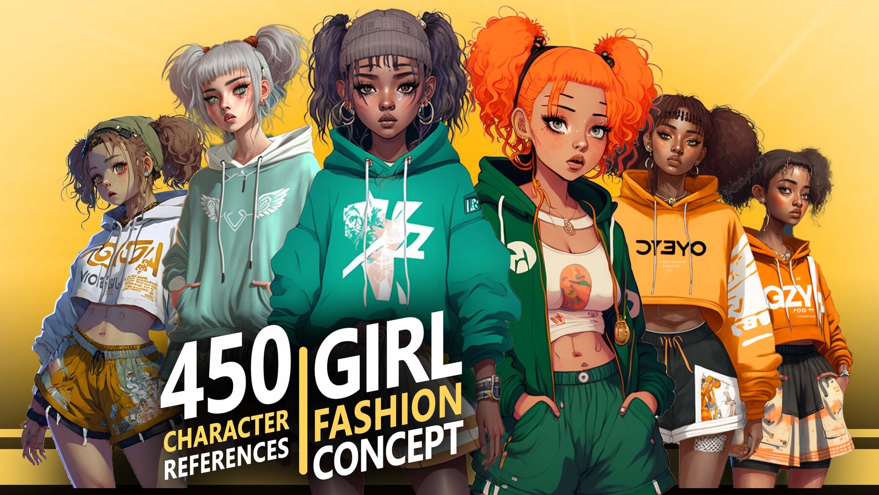 ArtStation - 450 Girl Fashion Concept - Character References | Artworks