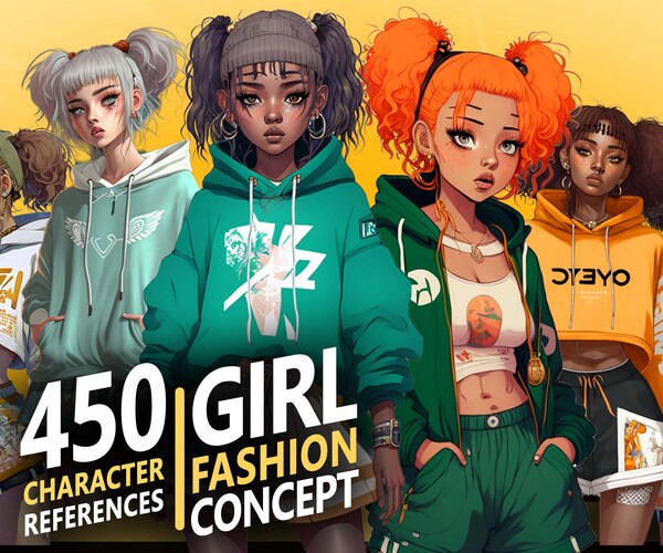 ArtStation - 450 Girl Fashion Concept - Character References | Artworks