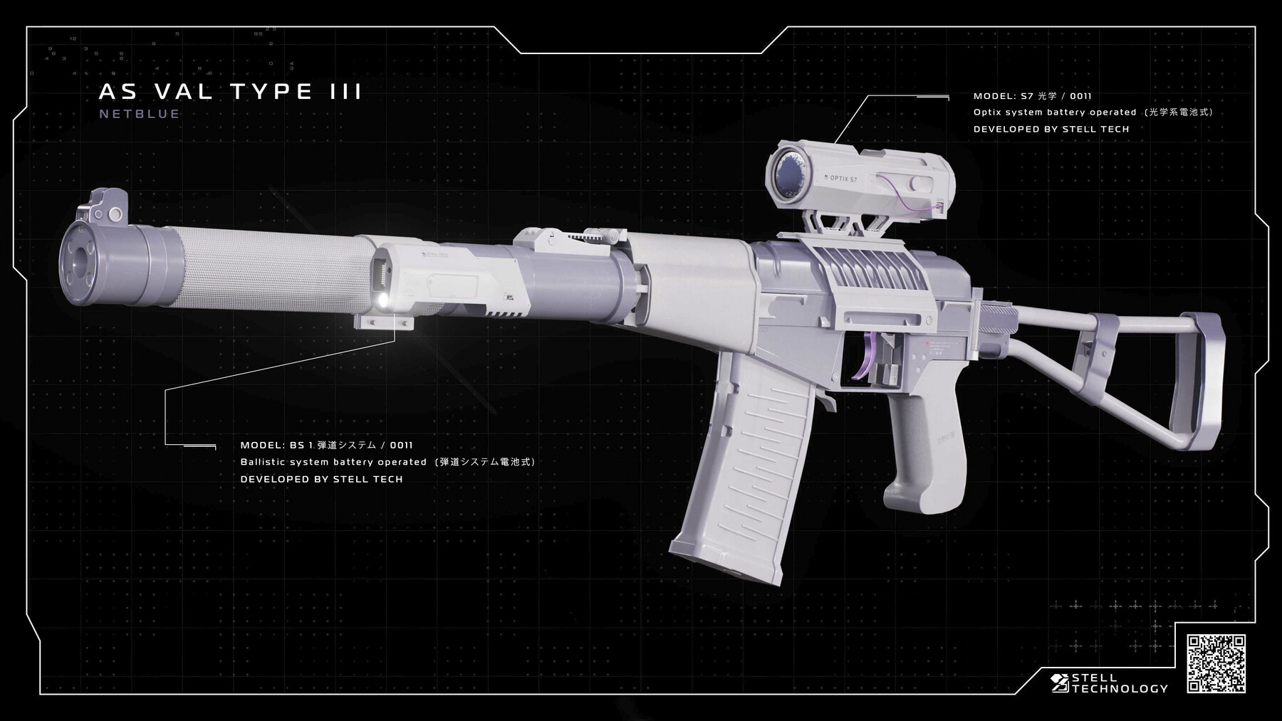 ArtStation - AS VAL TYPE III x MIDNIGNT X NETBLUE EDITION w MODULE SET | STELL TECH | Game Assets