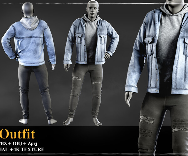 ArtStation - Men's Outfit - 01 /Marvelous Designer / 4k Textures/Smart ...