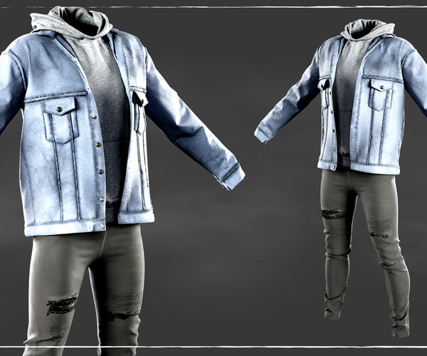 ArtStation - Men's Outfit - 01 /Marvelous Designer / 4k Textures/Smart ...